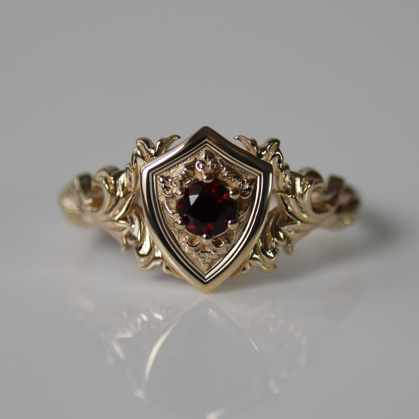 Custom Shield Ring – Soulbound